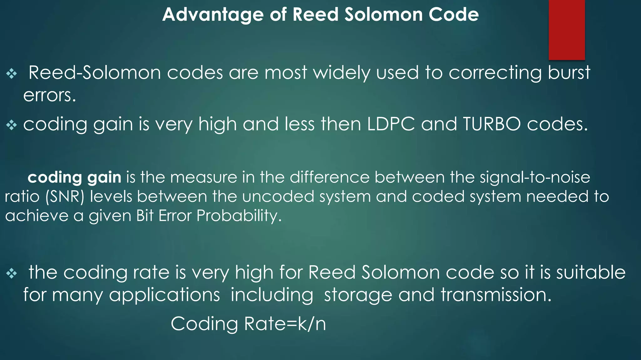 Implementation of reed solomon codes basics | PPTX