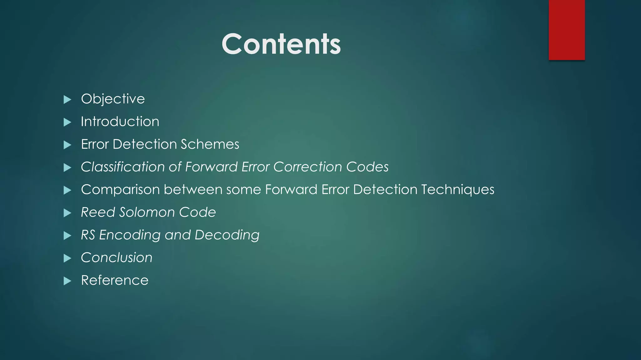 Implementation of reed solomon codes basics | PPTX