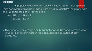 Implementation of reed solomon codes basics | PPTX