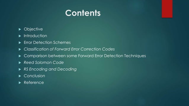 Implementation of reed solomon codes basics | PPTX
