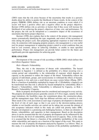 Implementation Of Risk Management In Property Projects | PDF