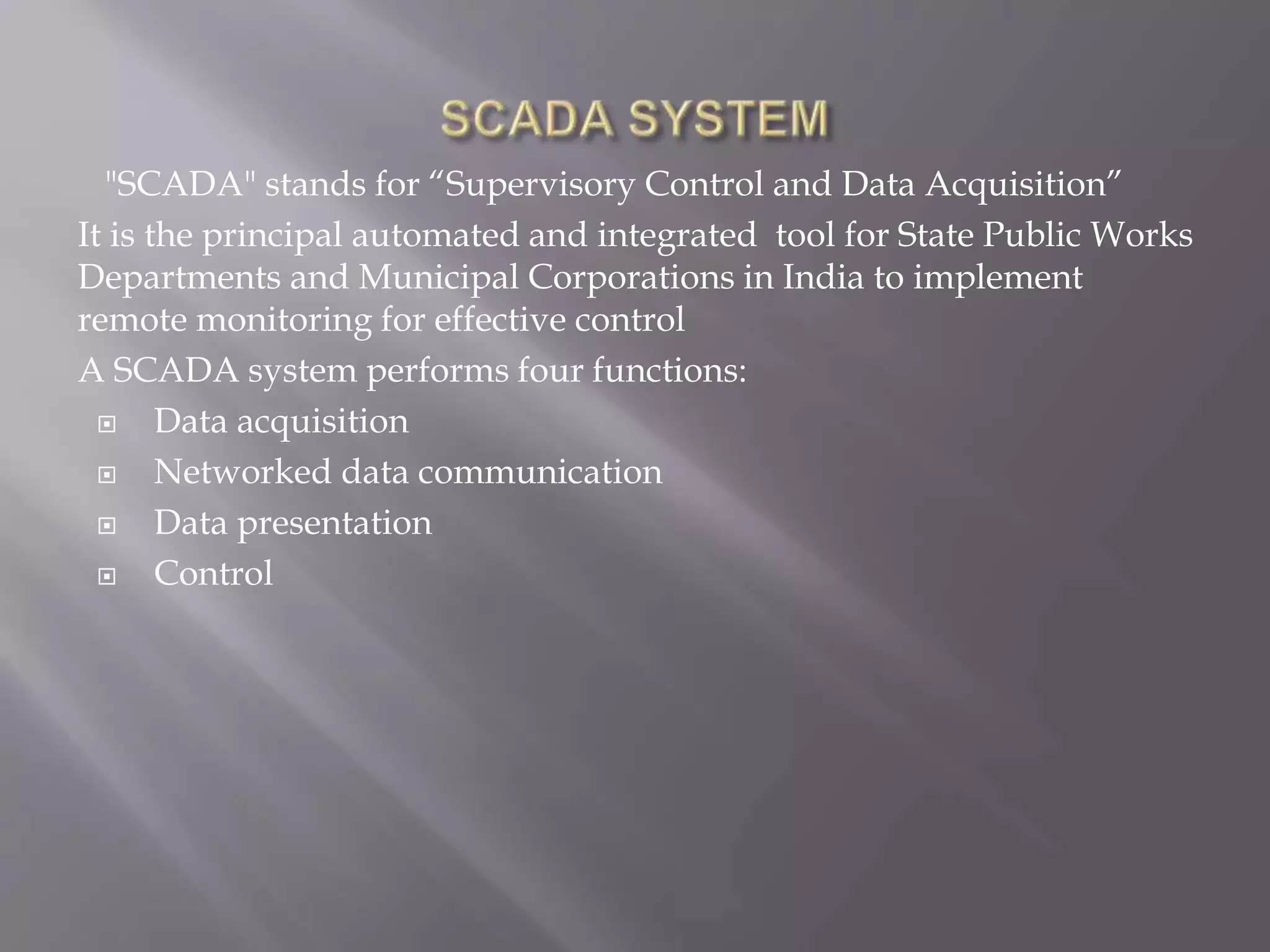 Implementation of scada system in mci | PPTX