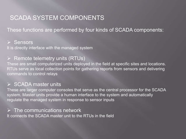 Implementation of scada system in mci | PPTX