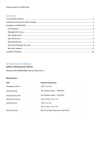 Implementation of Scom 2016 | PDF