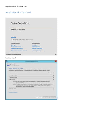 Implementation of Scom 2016 | PDF | Databases | Computer Software and Applications