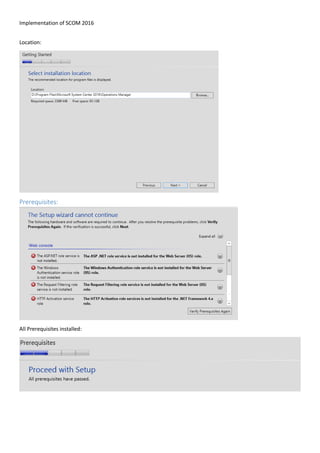 Implementation of Scom 2016 | PDF