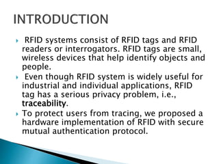 Implementation of secure rfid on fpga | PPTX | Computing | Technology & Computing