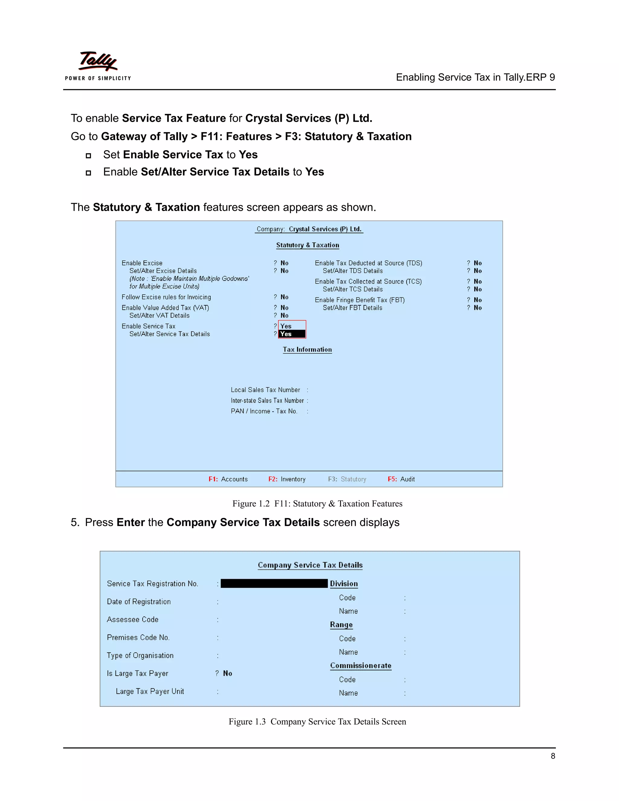 Service Tax In Tally Erp 9 | PDF