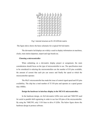 Implementation of sign board dot matrix display with 8051 | PDF
