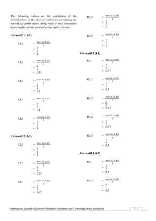 Implementation of Simple Additive Weighting Algorithm in Particular Instance | PDF