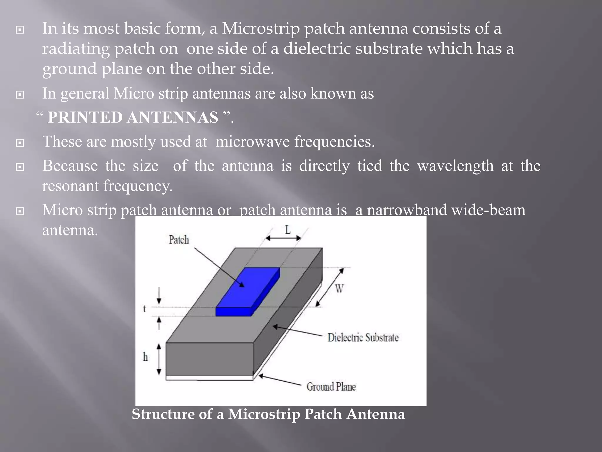 Implementation of size reduction techniques in microstrip patch antennas | PPTX