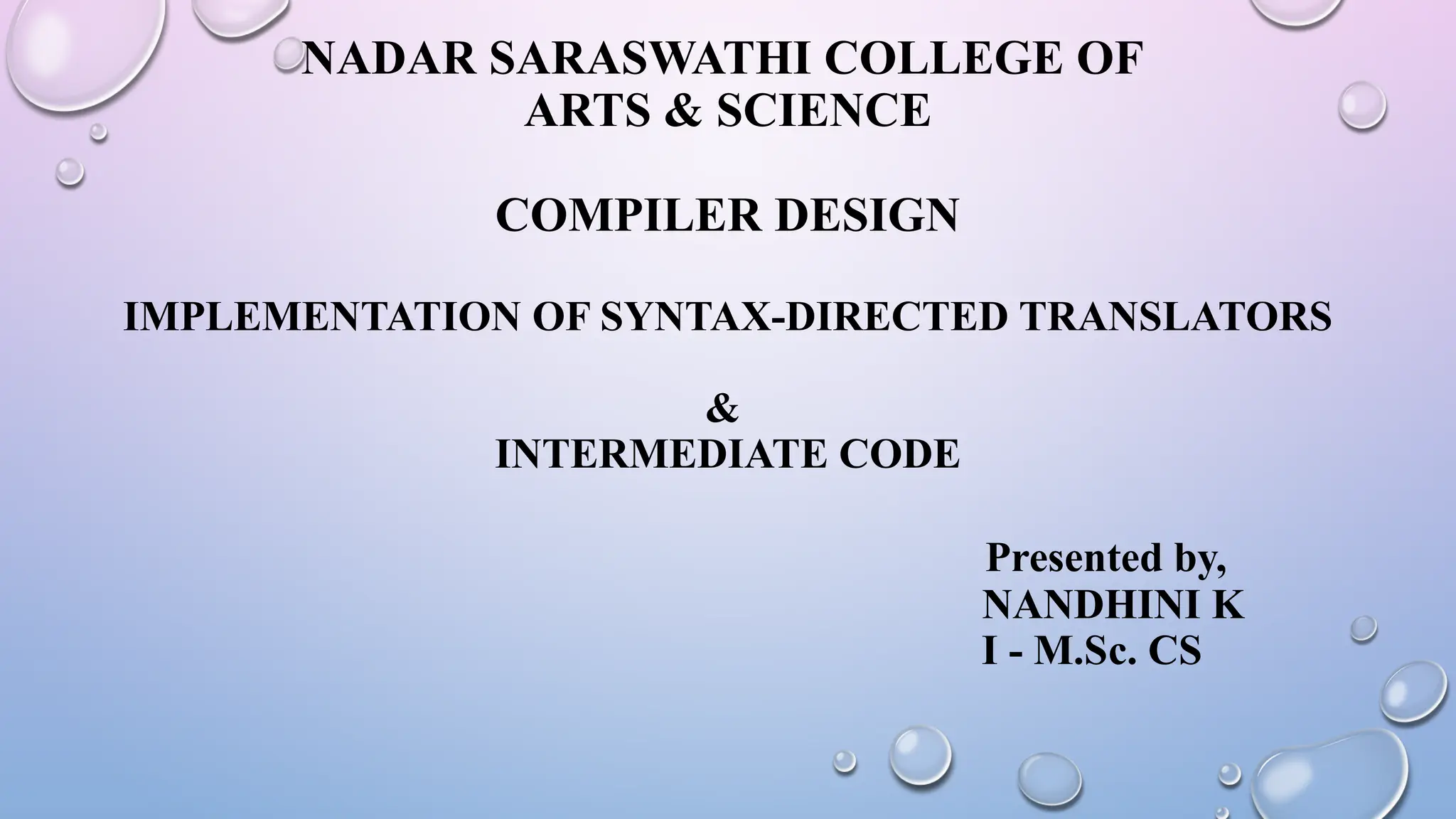 Syntax directed translators intermediate | PPT Syntax directed translators intermediate | PPT
