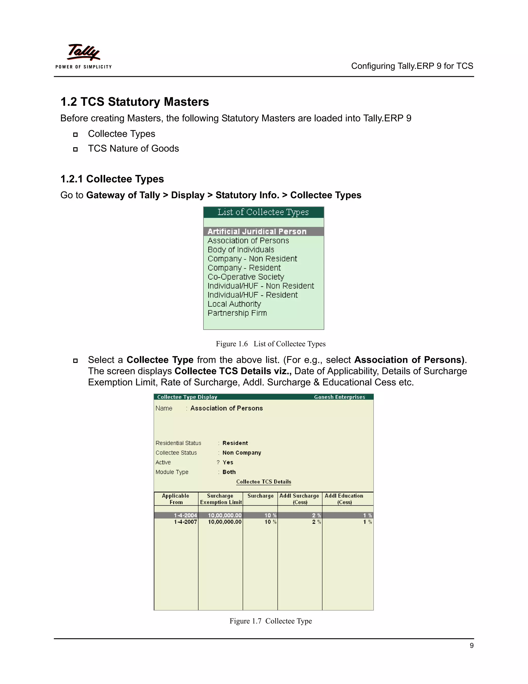 TCS In Tally Erp 9 | PDF