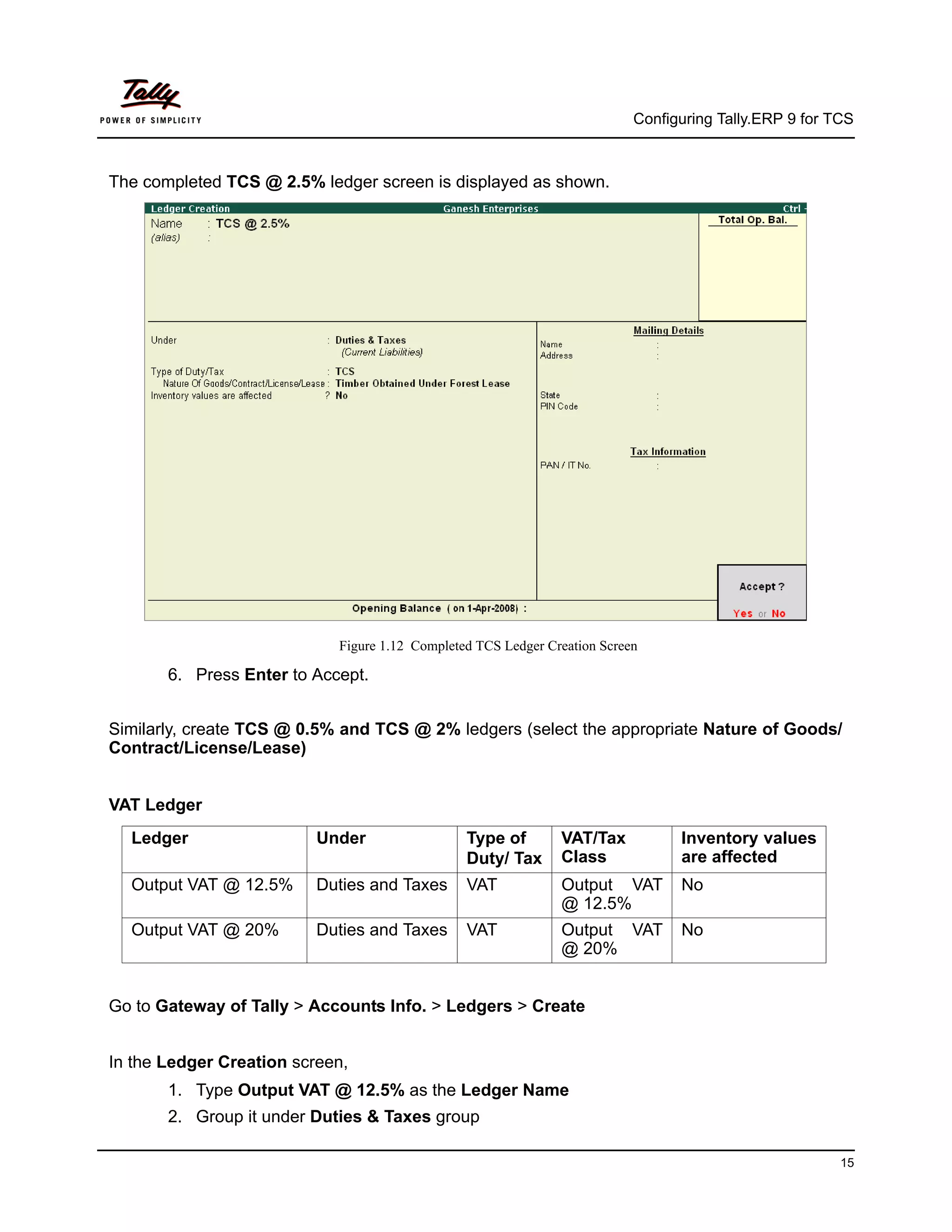 TCS In Tally Erp 9 | PDF
