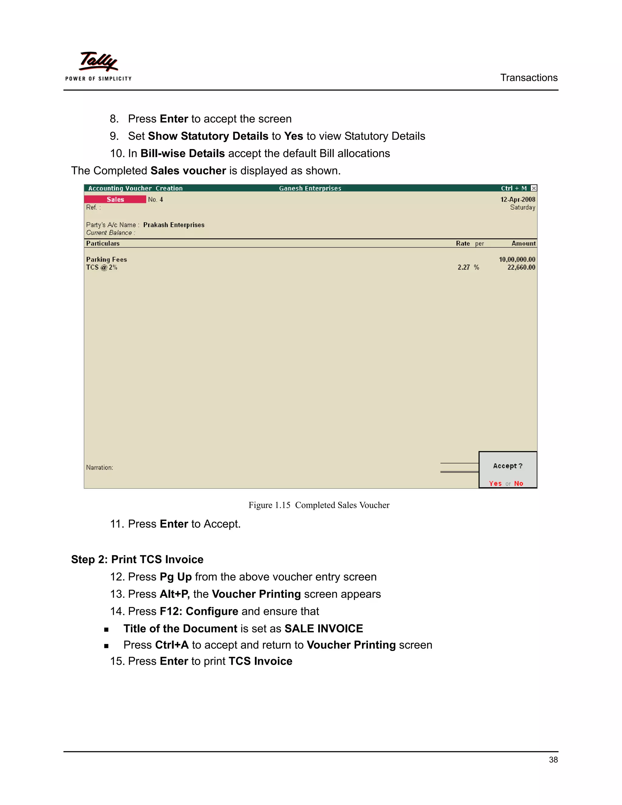 TCS In Tally Erp 9 | PDF