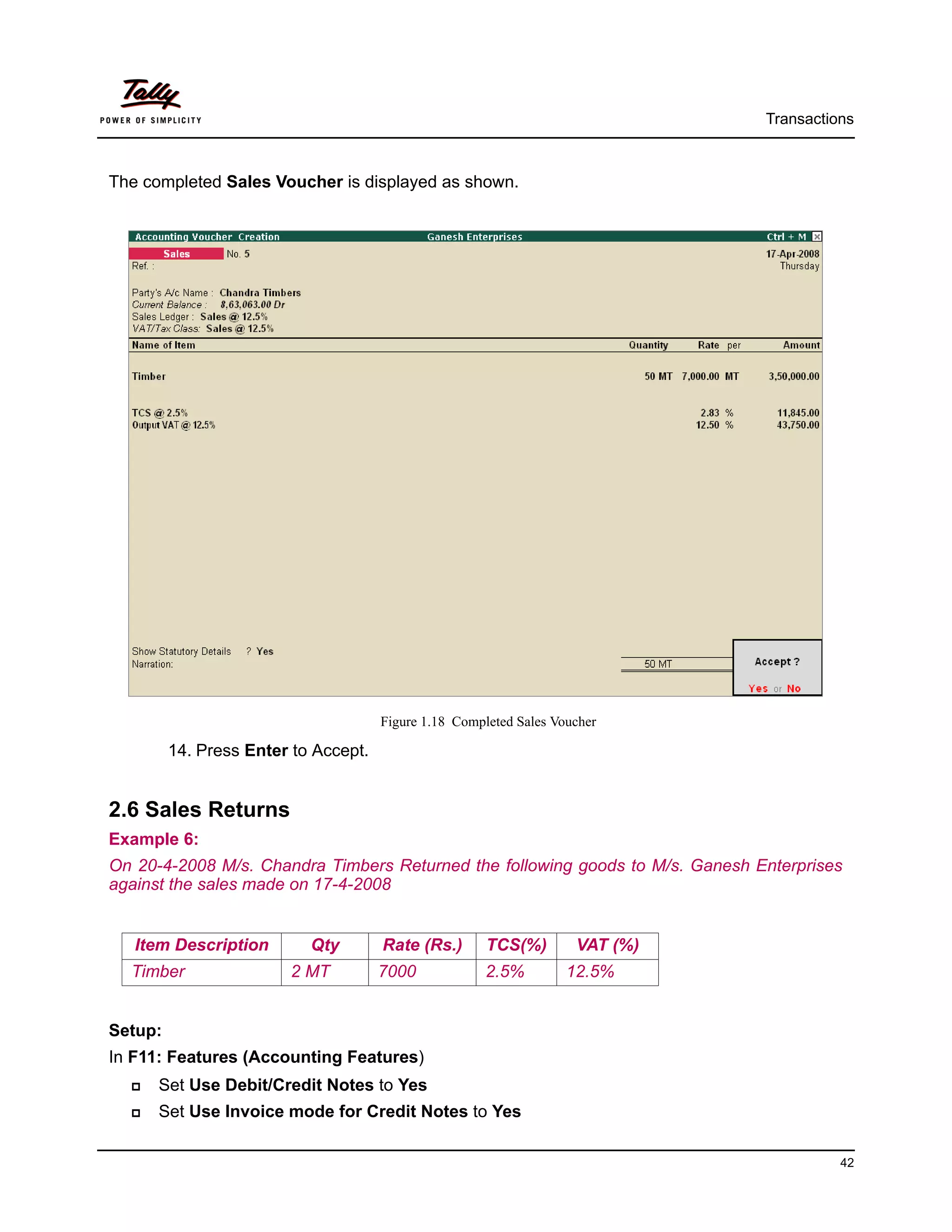 TCS In Tally Erp 9 | PDF