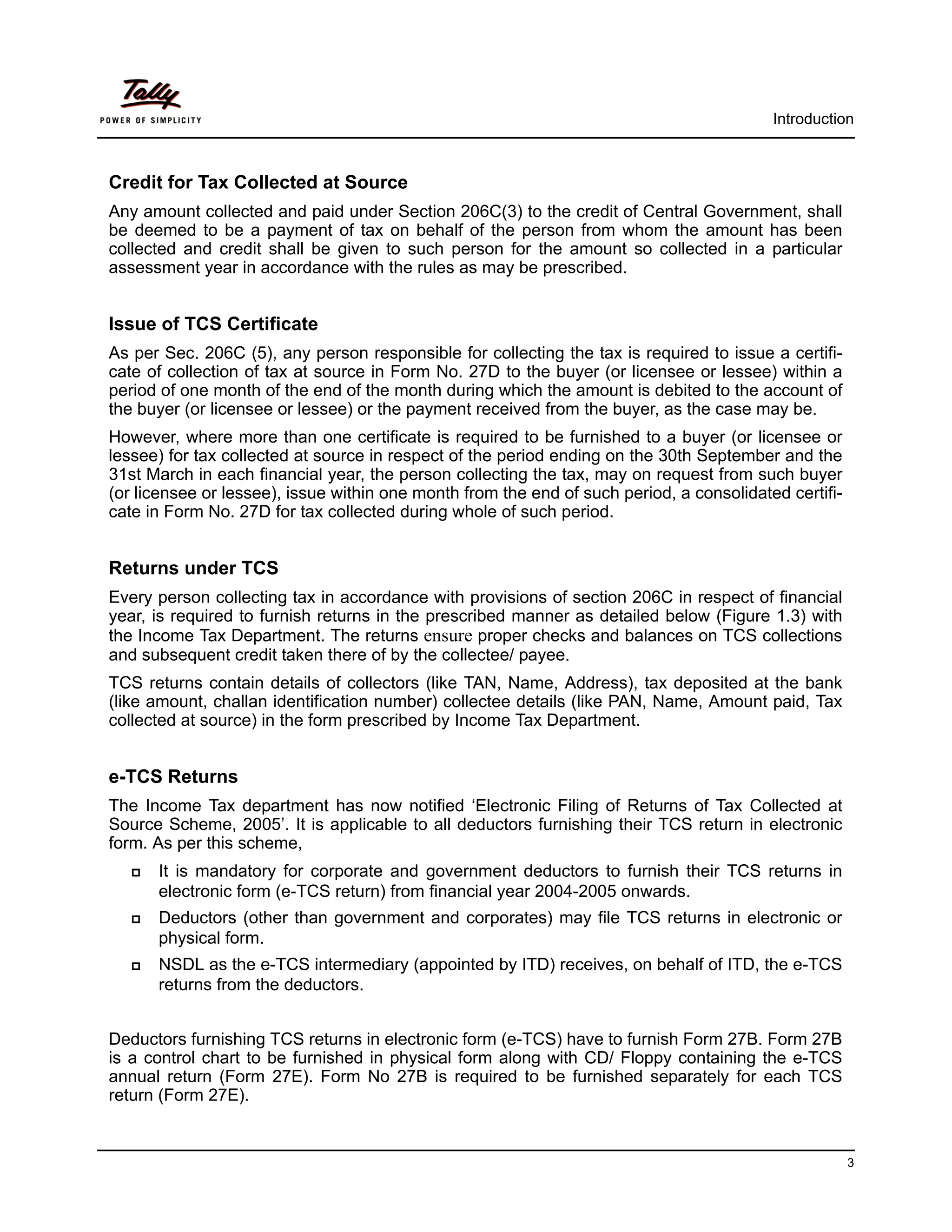 TCS In Tally Erp 9 | PDF
