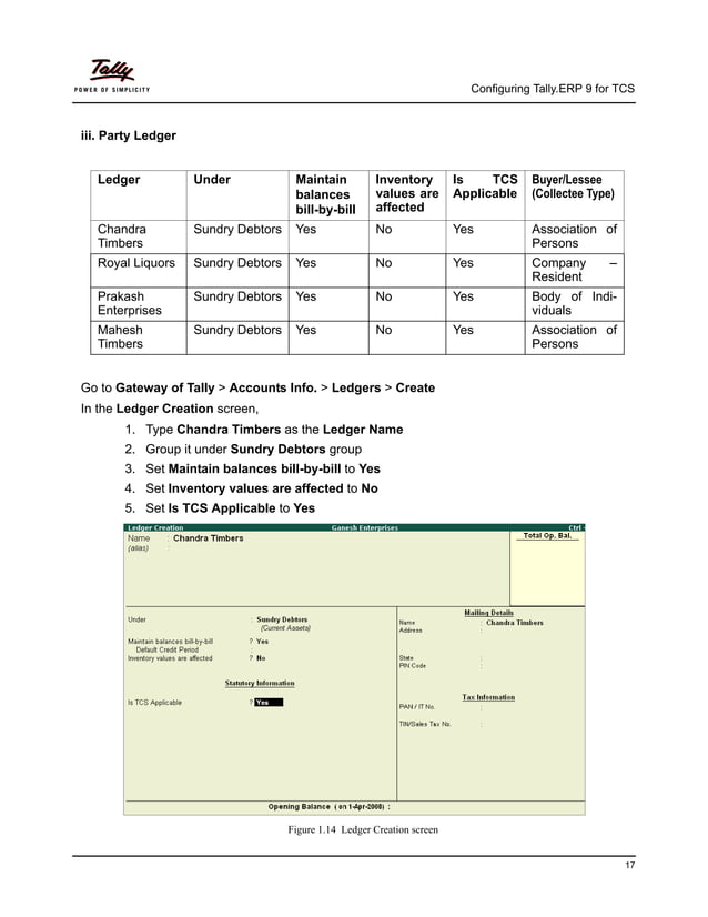 TCS In Tally Erp 9 | PDF