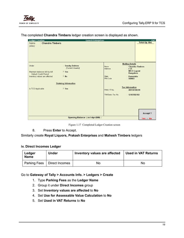 TCS In Tally Erp 9 | PDF