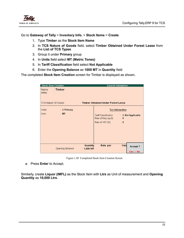 TCS In Tally Erp 9 | PDF
