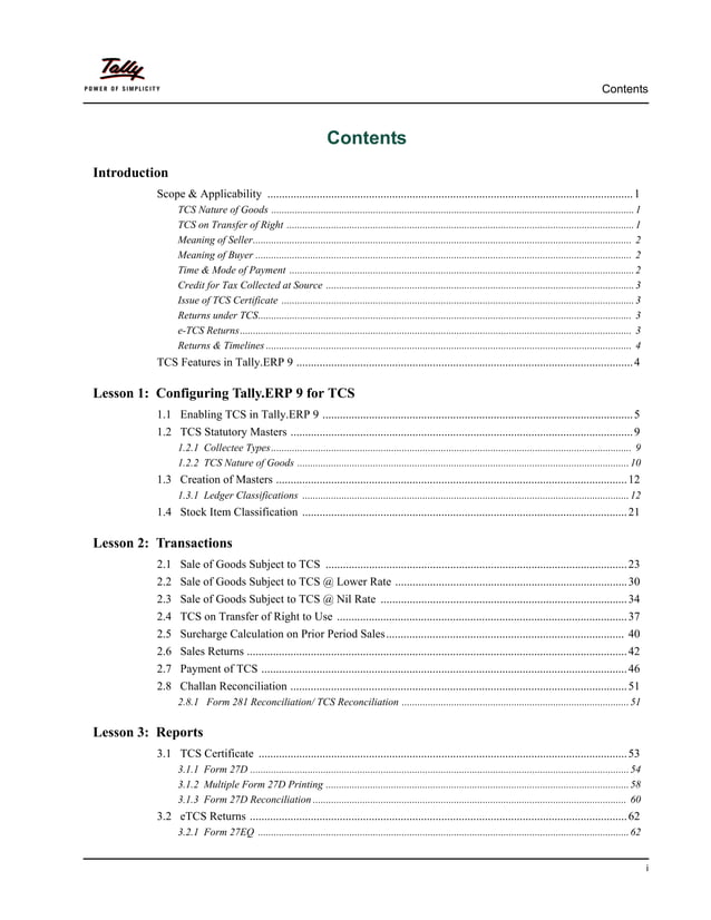 TCS In Tally Erp 9 | PDF