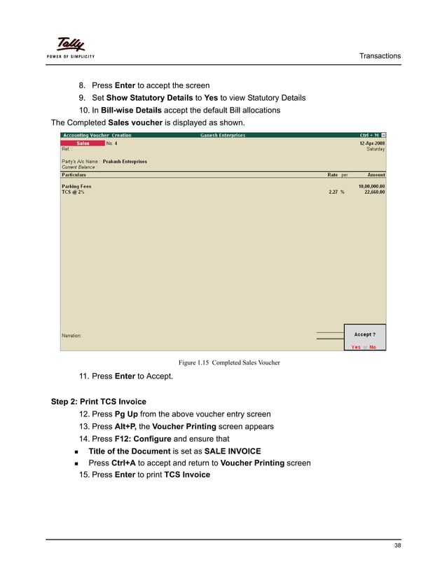 TCS In Tally Erp 9 | PDF