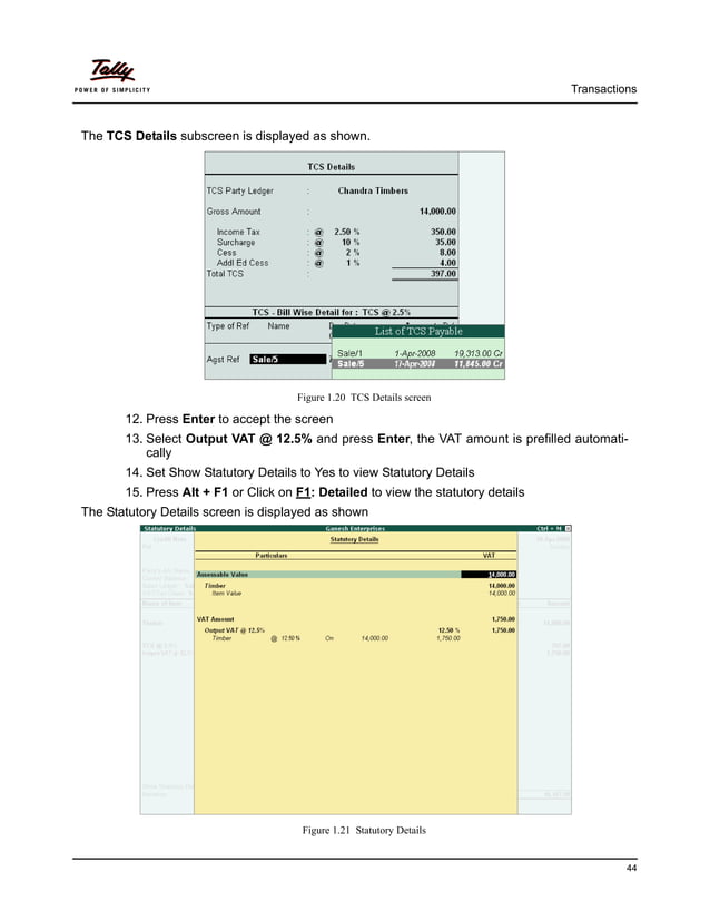 TCS In Tally Erp 9 | PDF