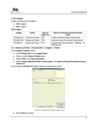 Implementation of tcs in tally erp 9 | Tally Implementation Services ...