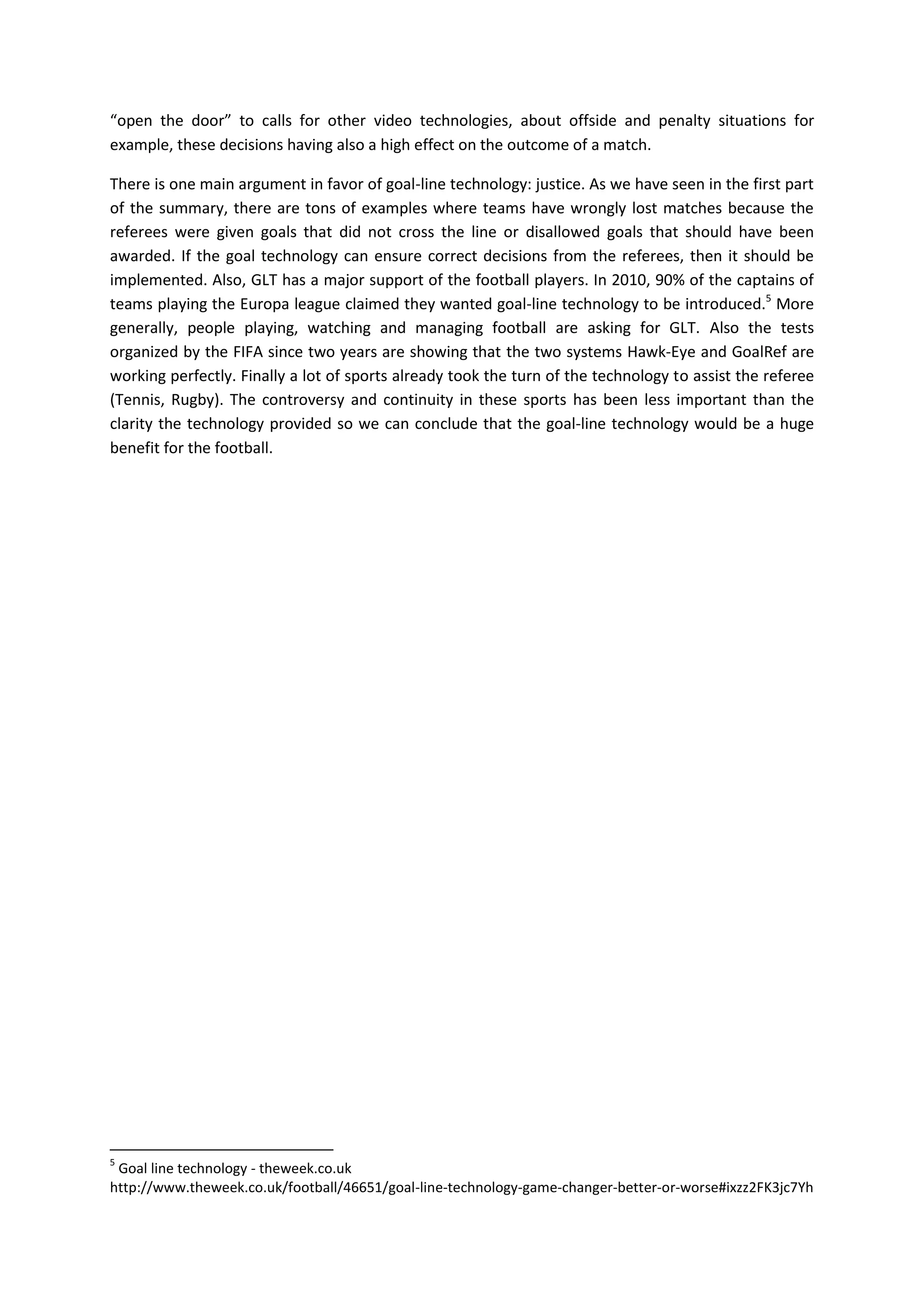 Implementation of the goal line technology in football | PDF