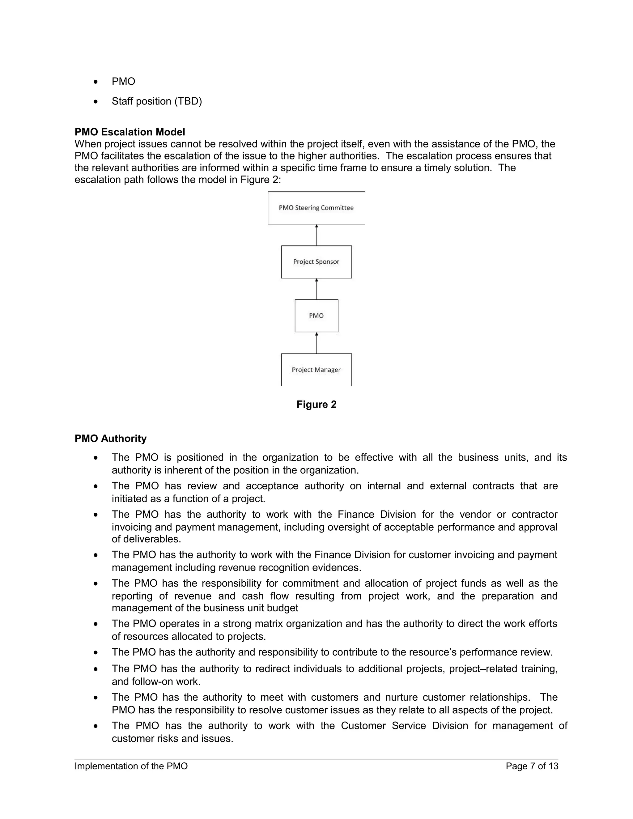 Implementation of the pmo proposal | DOC | Construction Industry ...