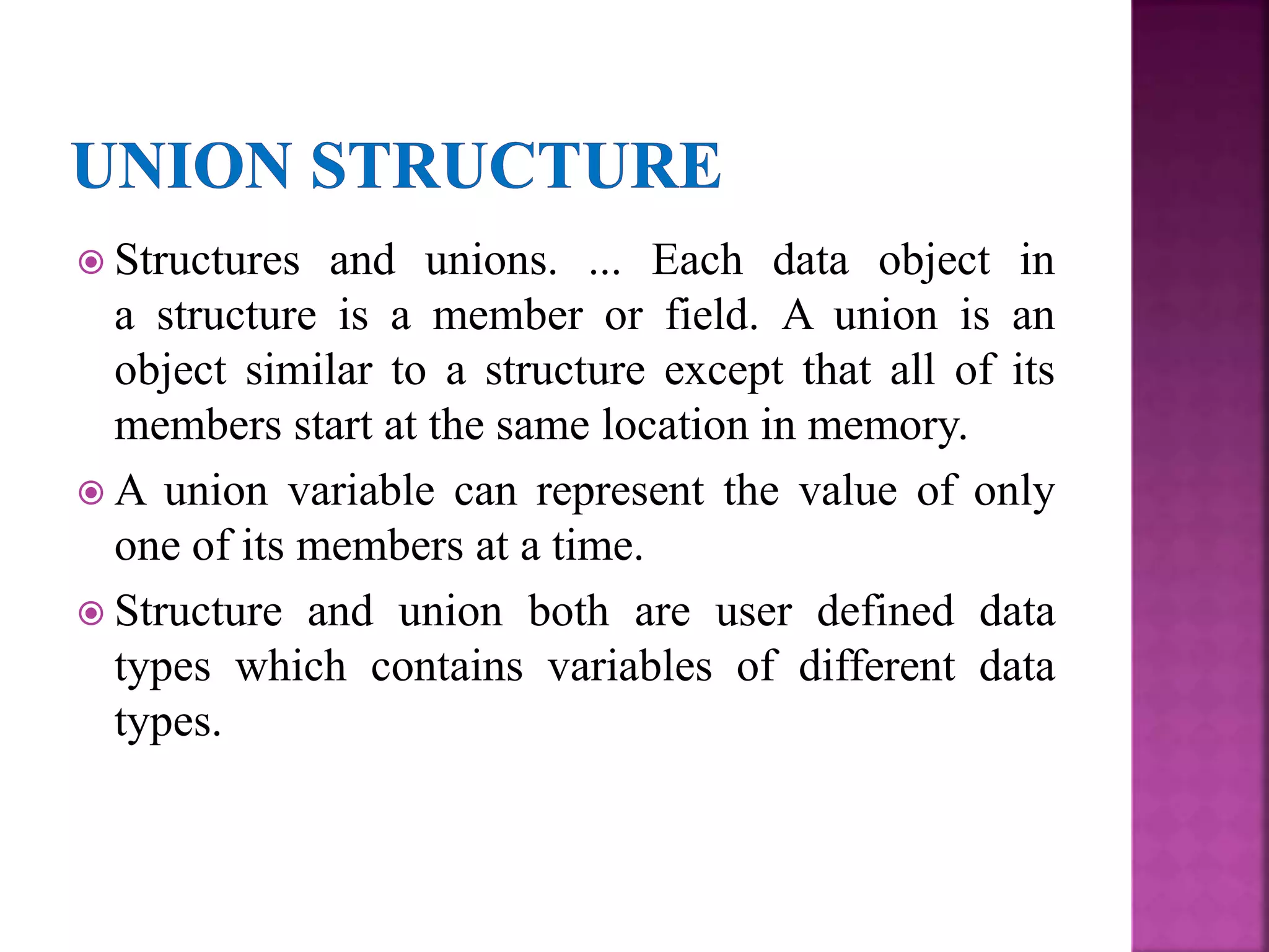 Implementation of union | PPTX