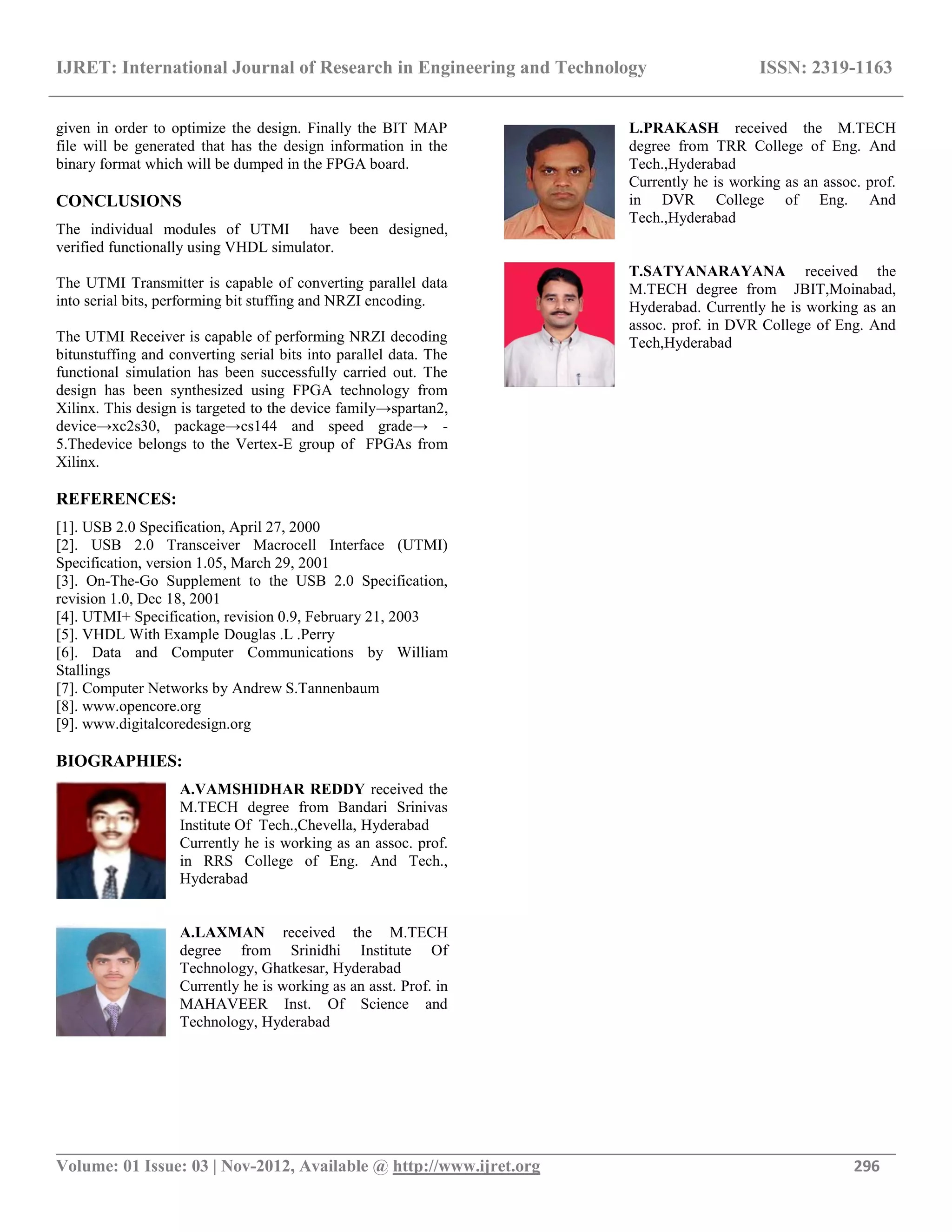 Implementation of usb transceiver macrocell interface | PDF