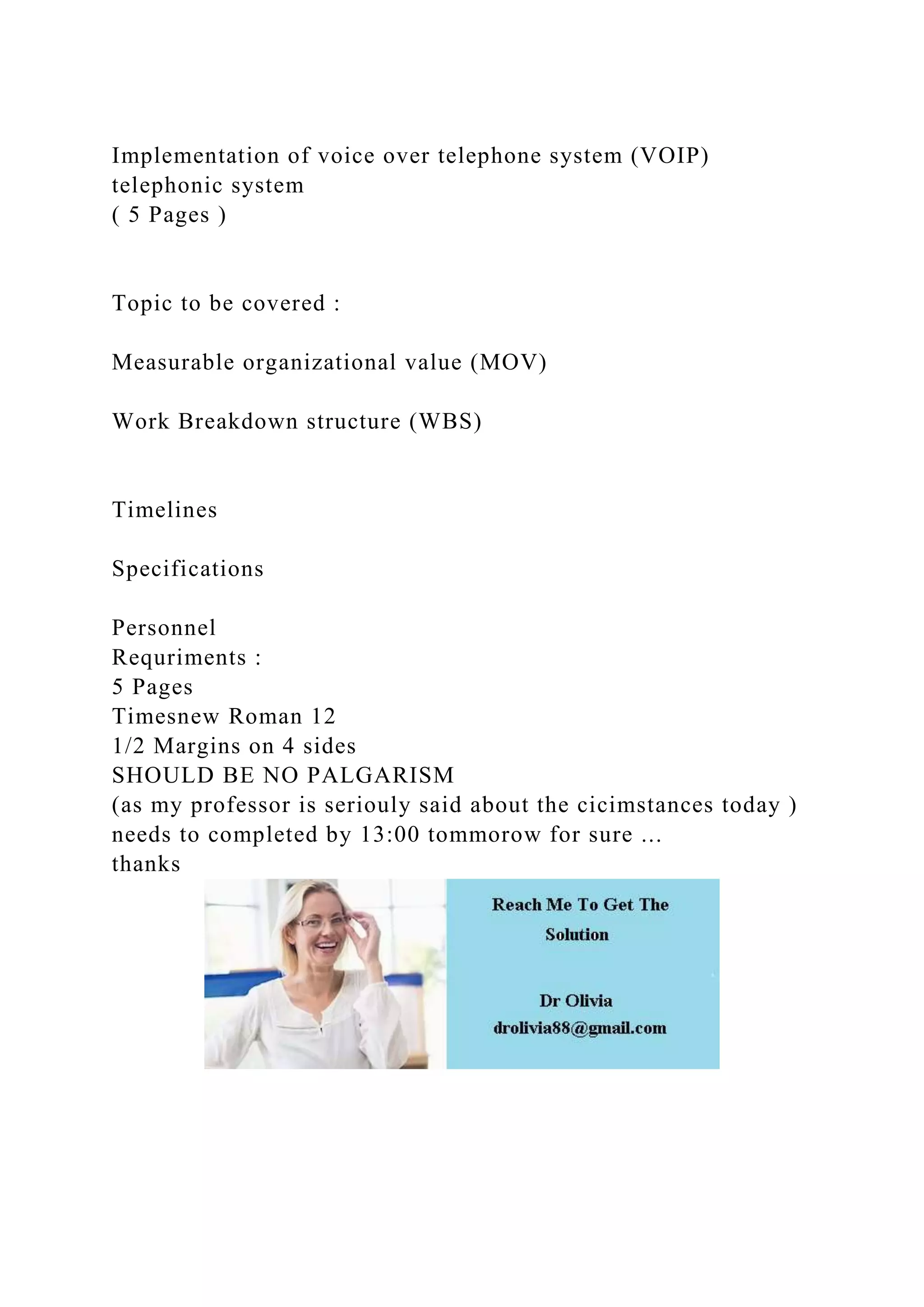Implementation of voice over telephone system (VOIP) telephonic syst.docx