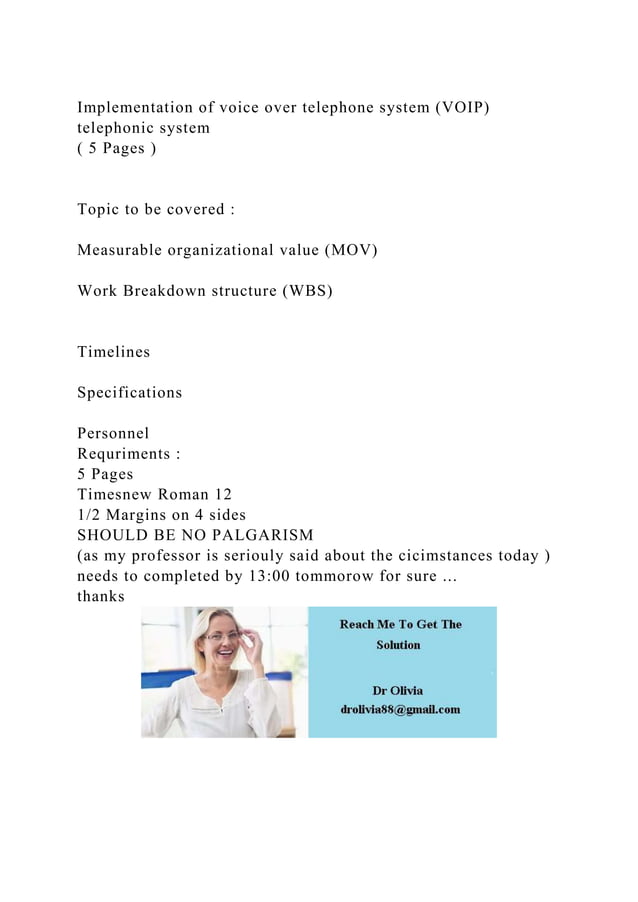 Implementation of voice over telephone system (VOIP) telephonic syst.docx
