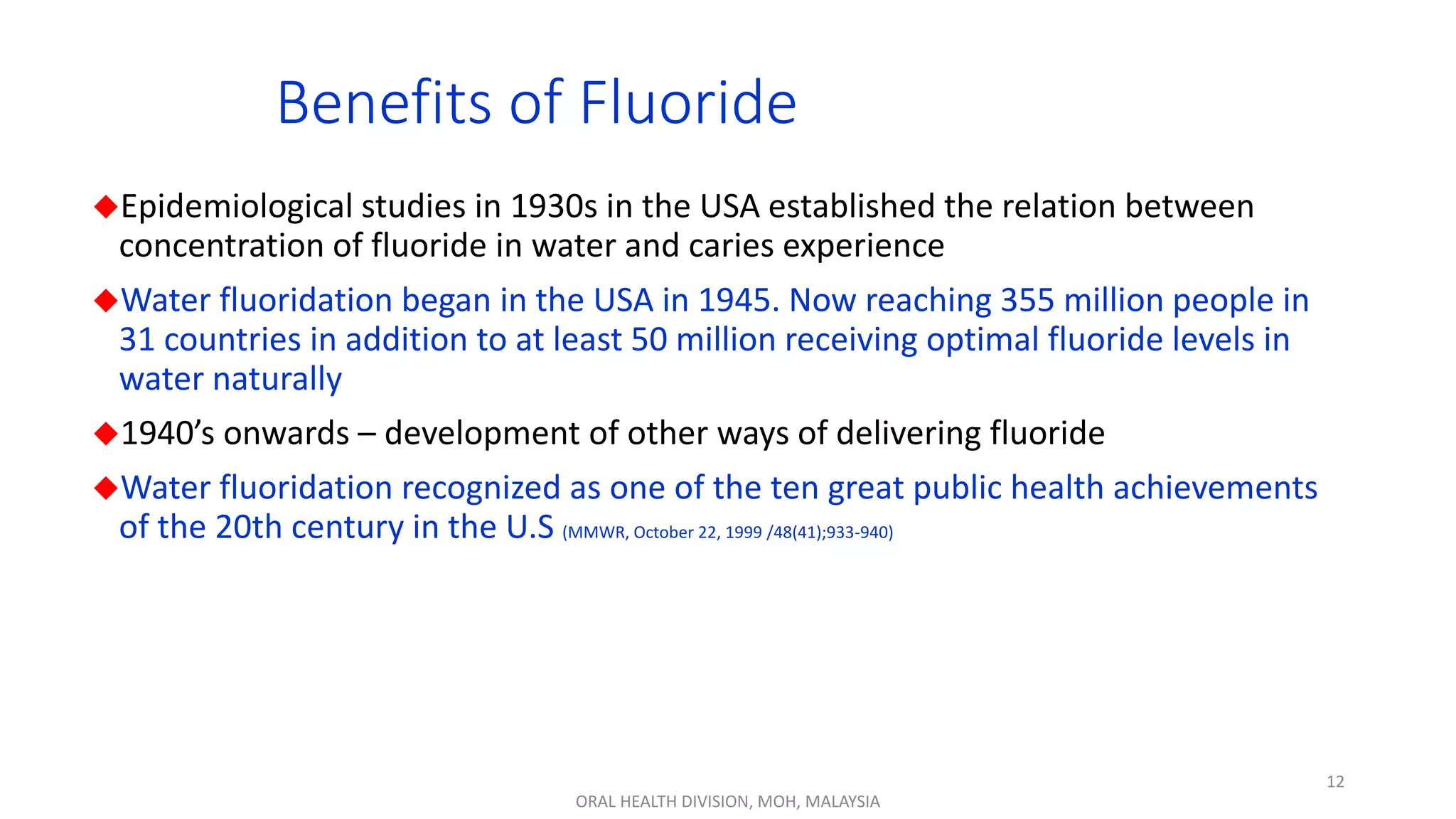 Implementation of water fluoridation in malaysia (malay) | PPTX