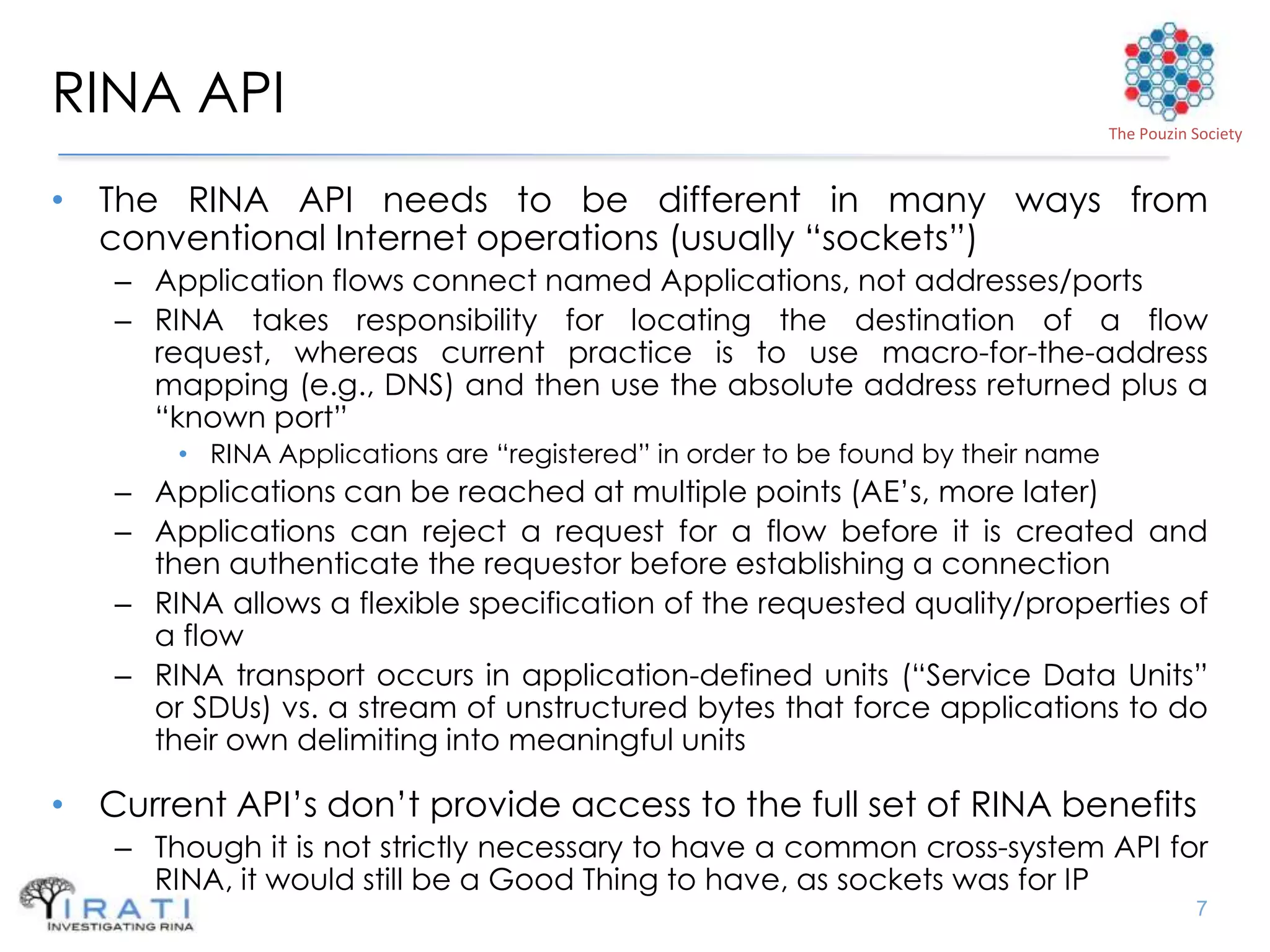 RINA detailed components overview and implementation discussion | PPT