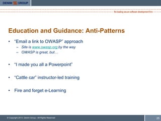 Implementation Patterns For Software Security Programs | PDF | Business | Business and Finance