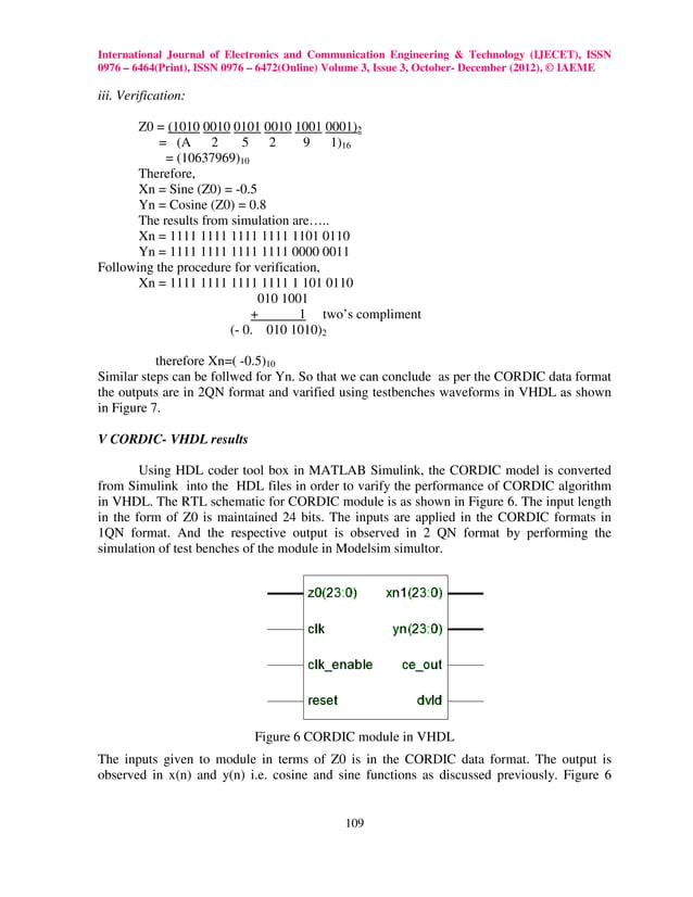 Implementation performance analysis of cordic | PDF