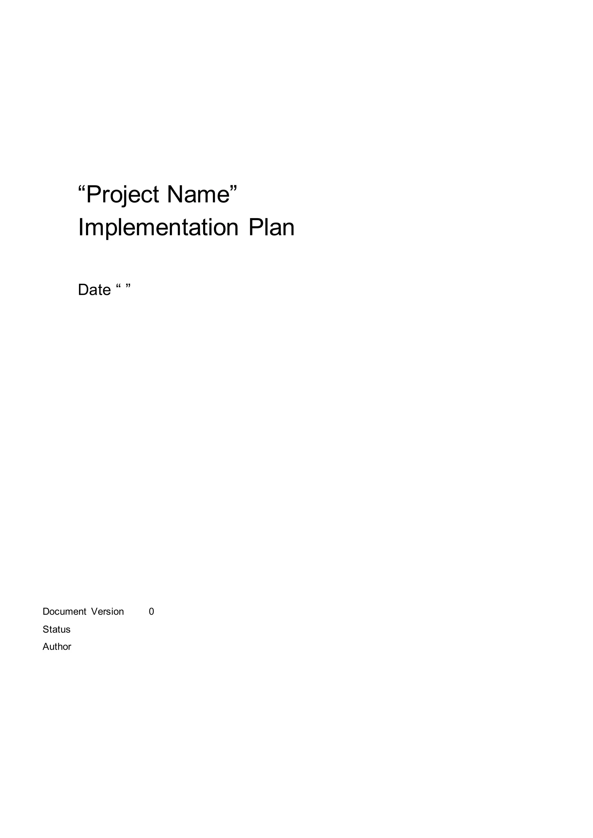 Implementation plan template | DOCX