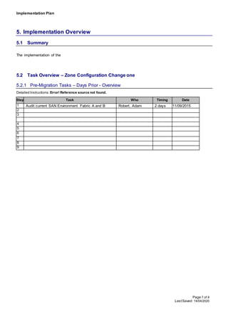 Implementation plan template | DOCX