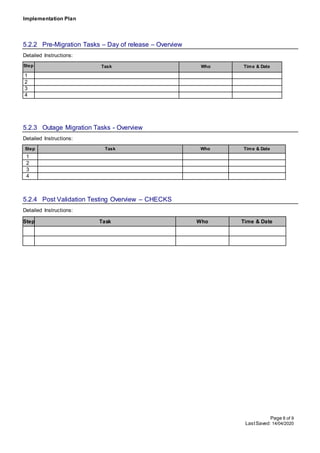 Implementation plan template | DOCX