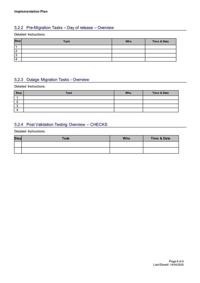 Implementation plan template | PDF
