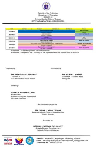 Implementation Plan.docx for ALS (DepEd) | DOCX