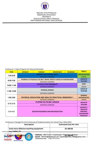 Implementation Plan.docx for ALS (DepEd) | DOCX