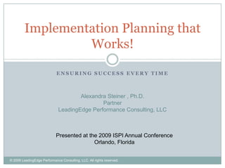 Implementation Planning That Works! | PPTX