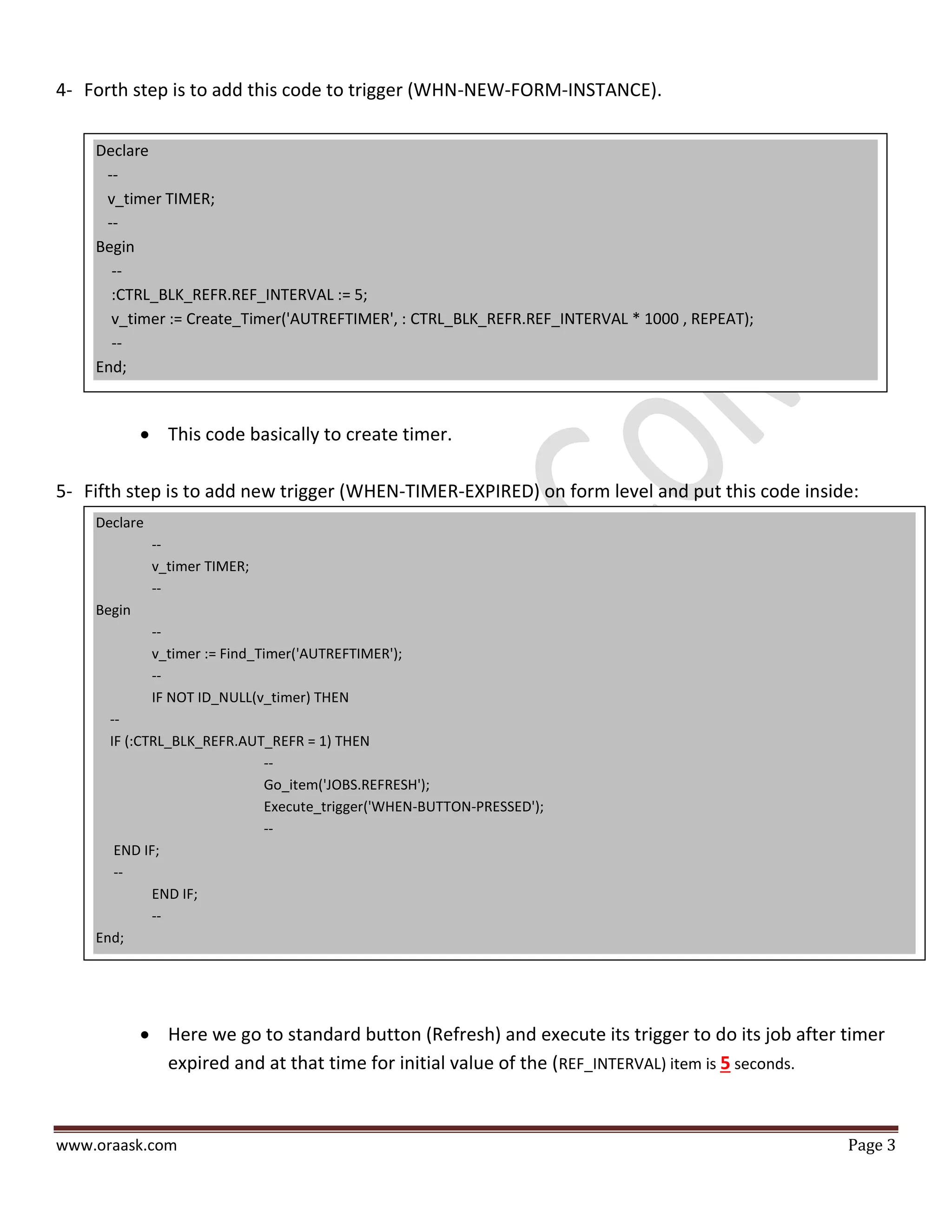 Implement auto refresh function in oracle ebs 12.1.3 | PDF