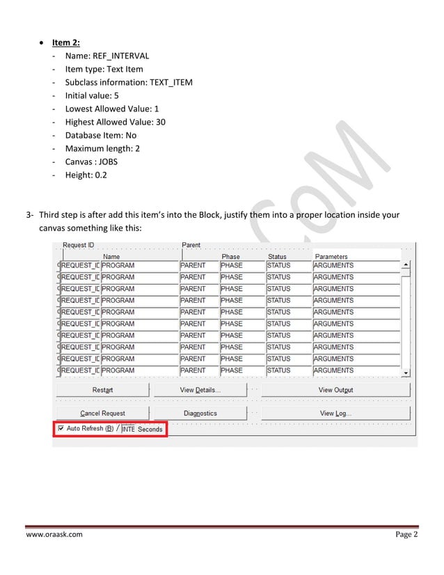 Implement auto refresh function in oracle ebs 12.1.3 | PDF