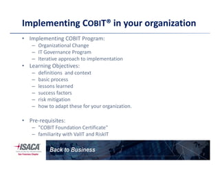 Implement cobit in your organization | PPT