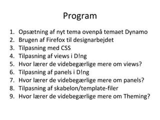 Implementering af eget design til en d!ng hjemmeside | PPT