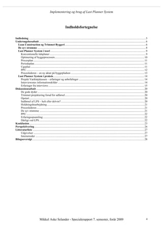 Implementering Af Last Planner System Mikkel Selander | PDF